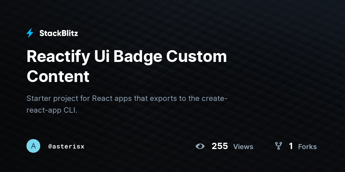 Reactify Ui Badge Custom Content - StackBlitz Reactify Ui Badge Custom Content - StackBlitz