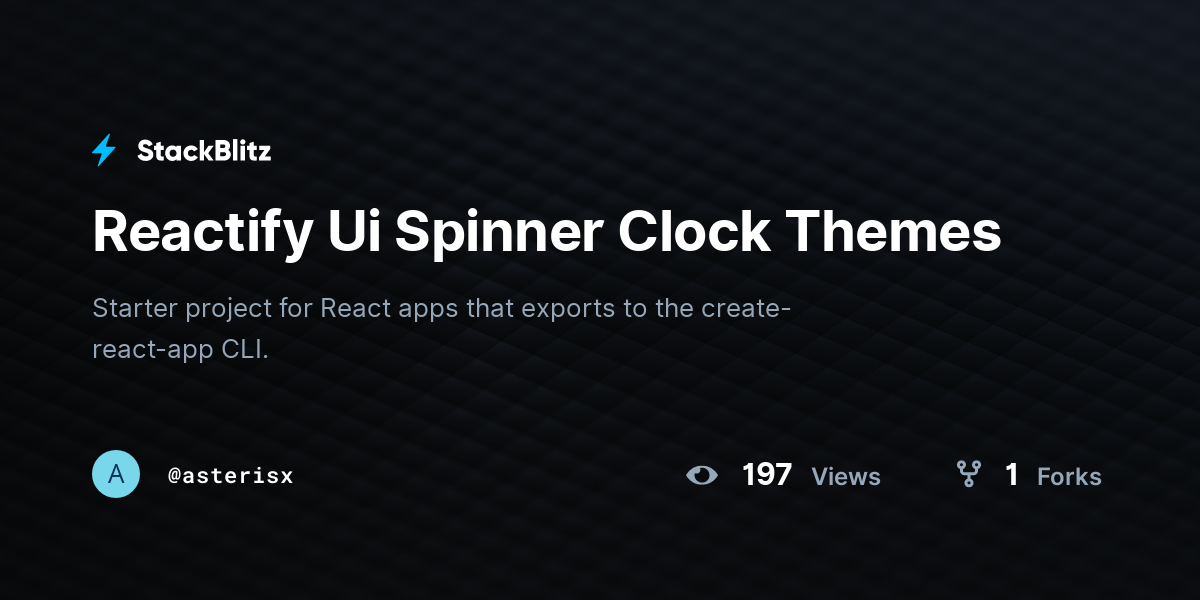 Reactify Ui Spinner Clock Themes - StackBlitz Reactify Ui Spinner Clock Themes - StackBlitz