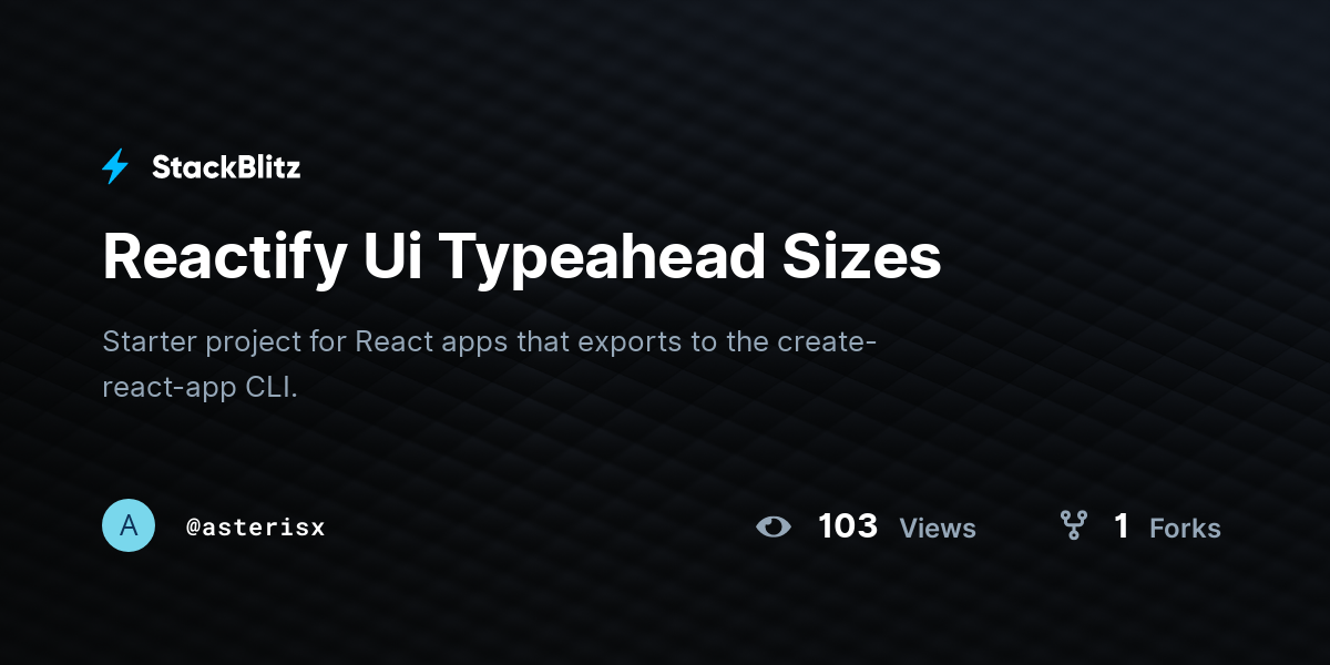 Reactify Ui Typeahead Sizes - StackBlitz