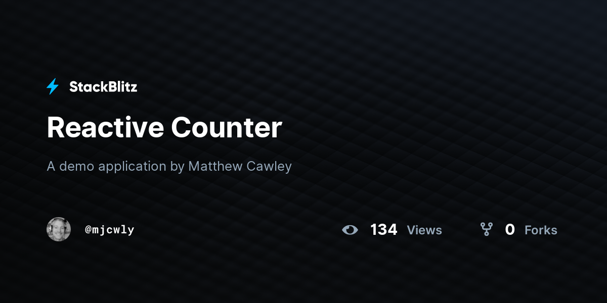 Reactive Counter Stackblitz