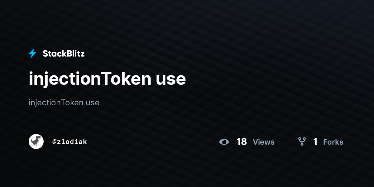 injectionToken use - StackBlitz