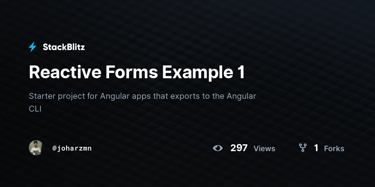 Reactive Forms Example 1 - StackBlitz