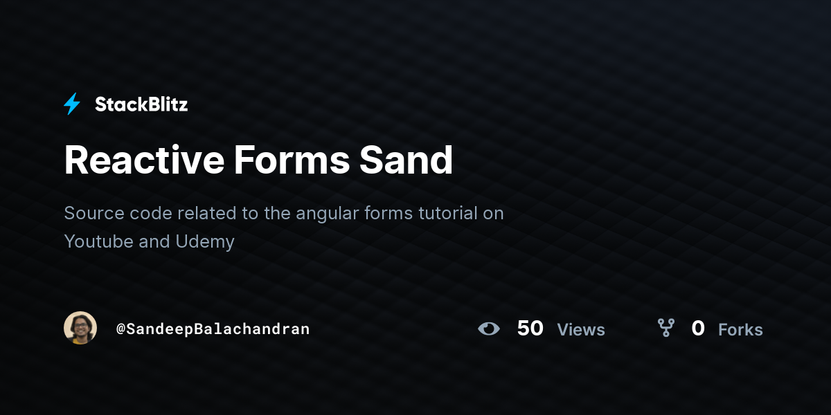 Reactive Forms Sand - StackBlitz