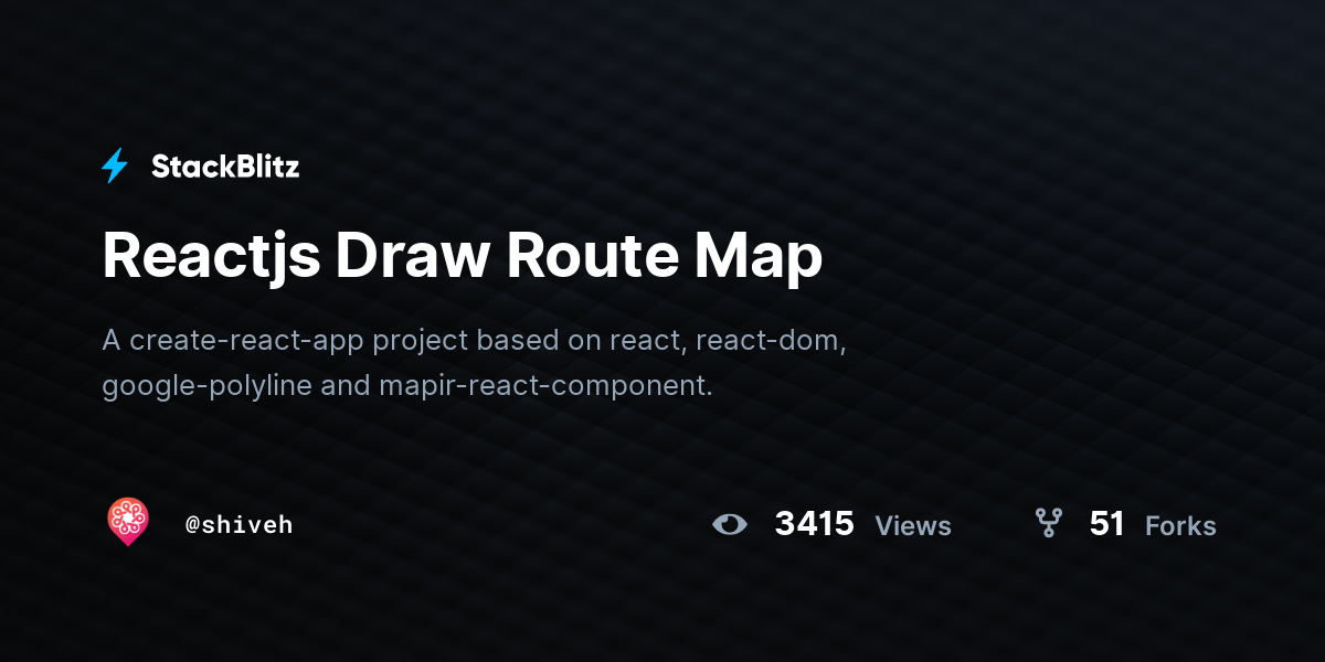 Reactjs Draw Route Map - StackBlitz