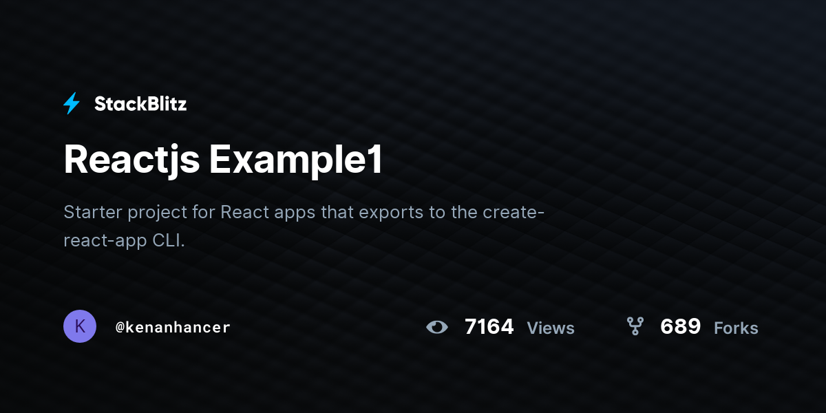 Reactjs Example1 - StackBlitz