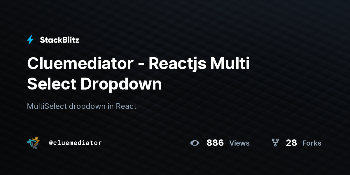 Cluemediator - Reactjs Multi Select Dropdown - StackBlitz
