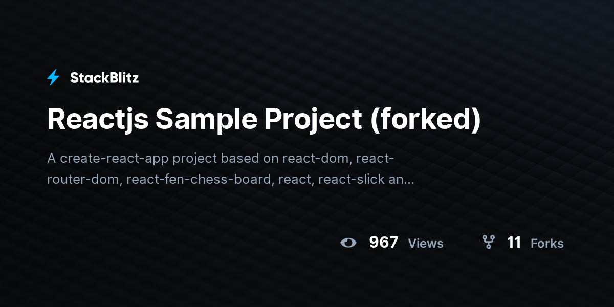 Reactjs Sample Project (forked) - StackBlitz
