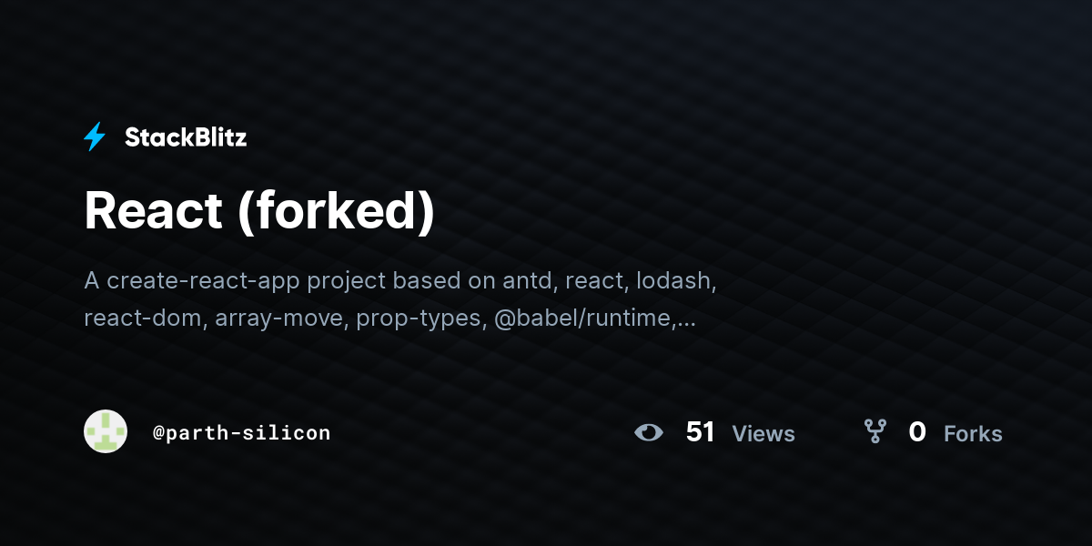 React (forked) - StackBlitz React (forked) - StackBlitz