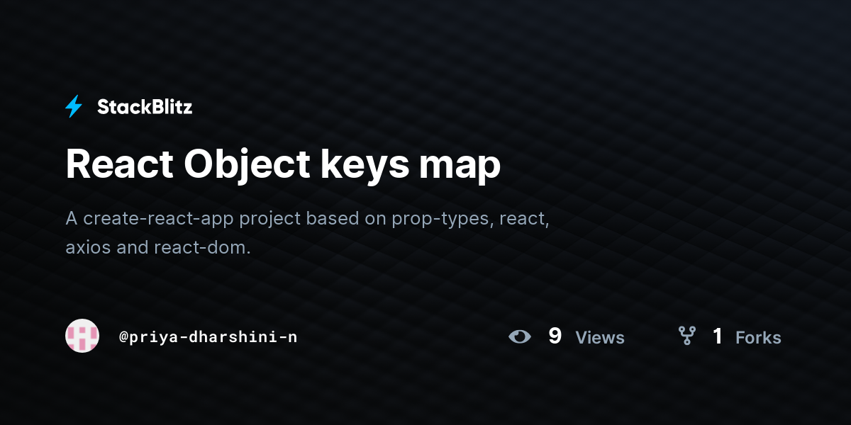 React Object keys map - StackBlitz