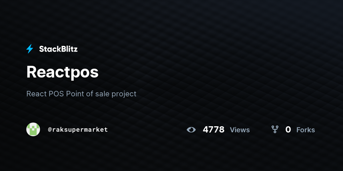 Reactpos Stackblitz