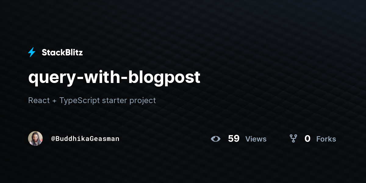Query With Blogpost Stackblitz