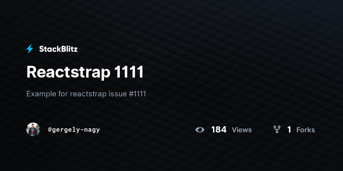 Reactstrap 1111 Stackblitz 