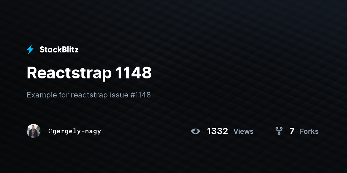 Reactstrap 1148 - StackBlitz