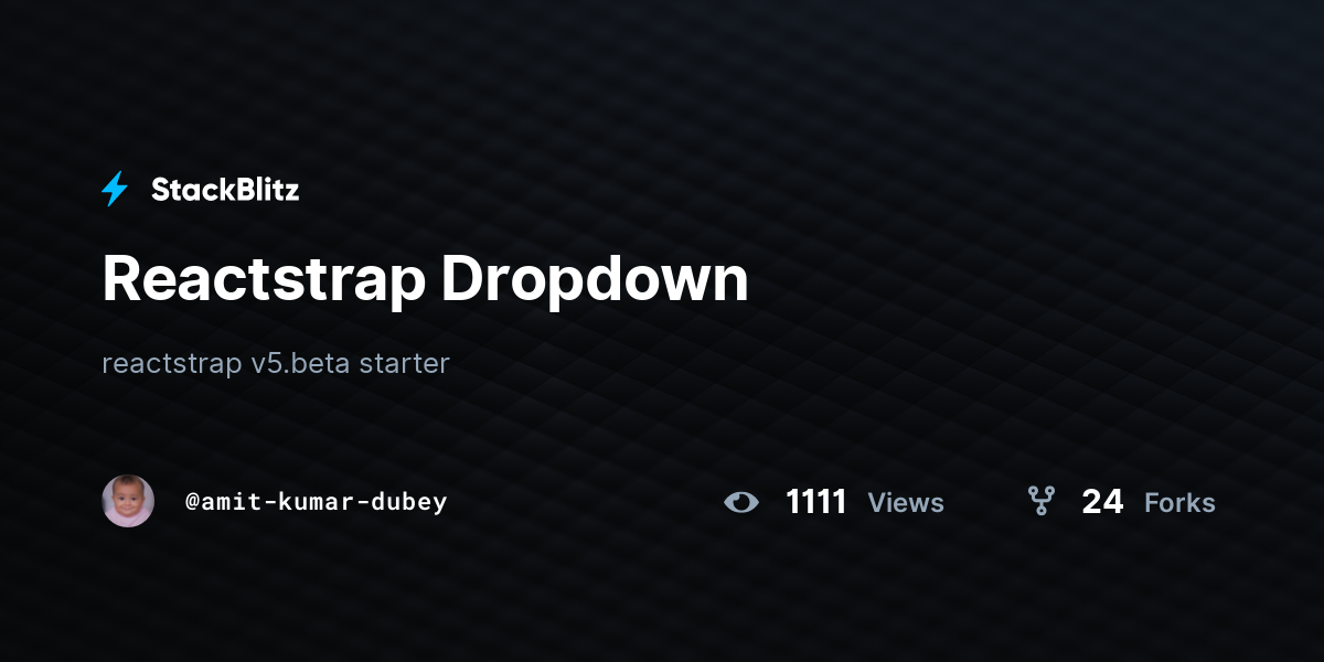 Reactstrap Dropdown - StackBlitz
