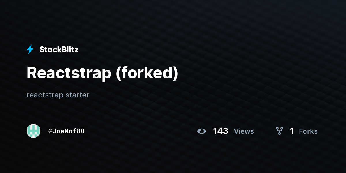 Reactstrap Forked Stackblitz