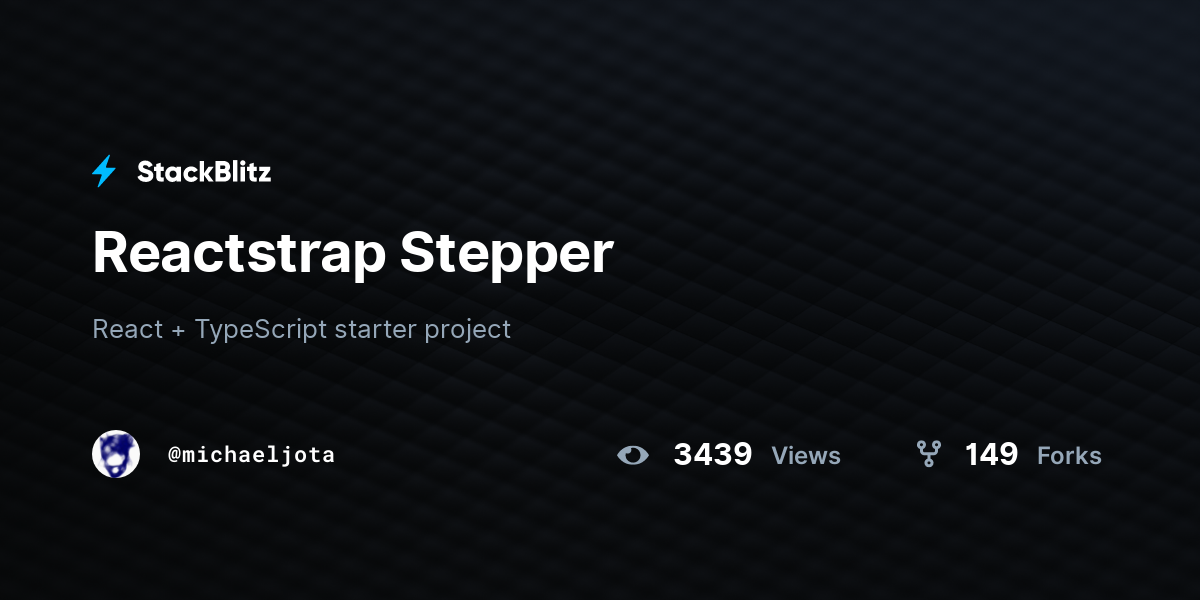 Reactstrap Stepper - StackBlitz