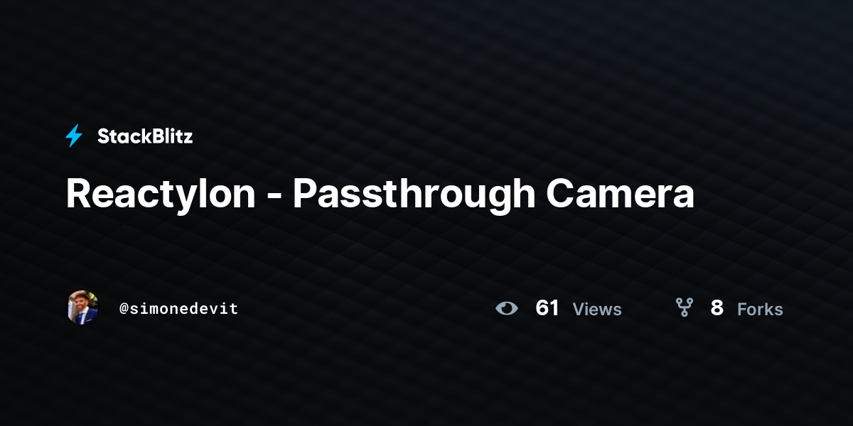 Reactylon - Passthrough Camera - StackBlitz