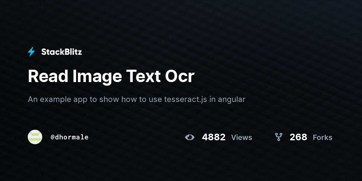 Read Image Text Ocr - StackBlitz