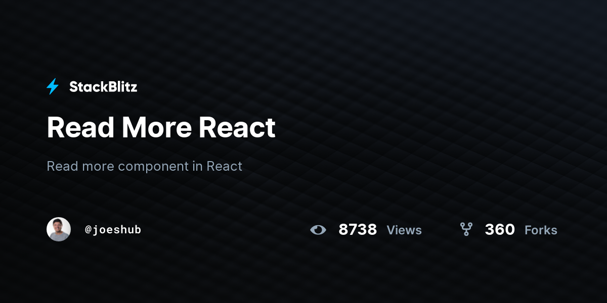 Read More React - StackBlitz