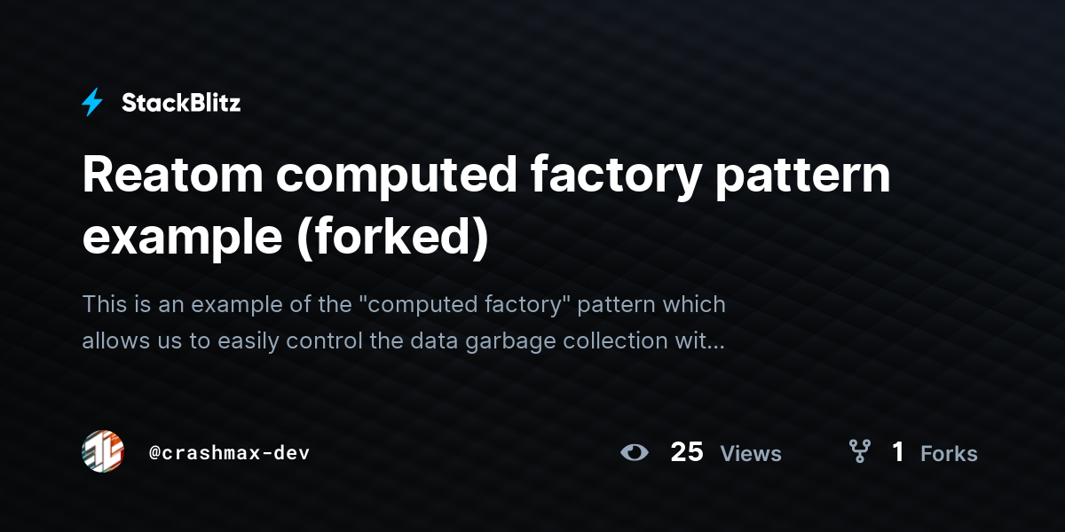 Reatom computed factory pattern example (forked) - StackBlitz Reatom computed factory pattern example (forked) - StackBlitz