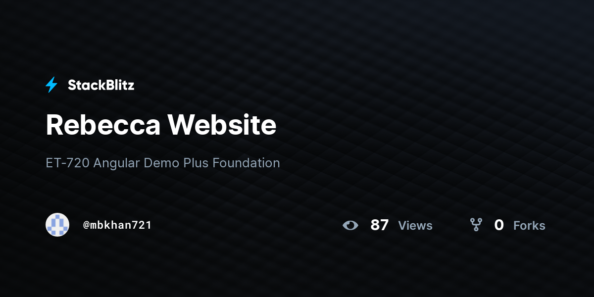 Rebecca Website - StackBlitz