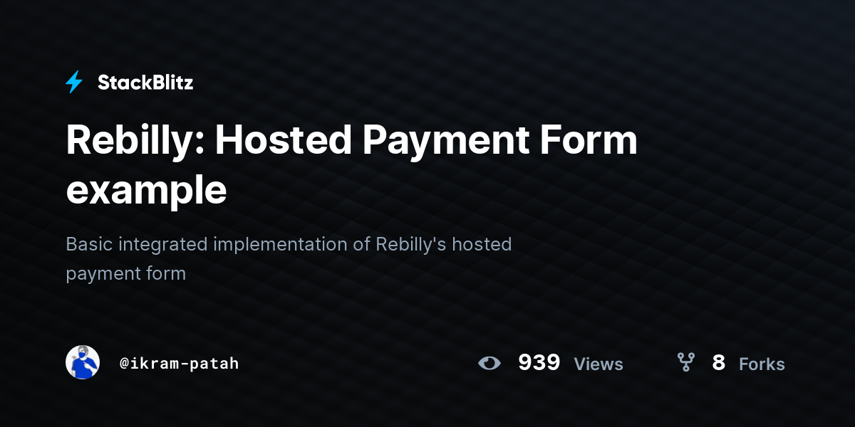 Rebilly: Hosted Payment Form example - StackBlitz