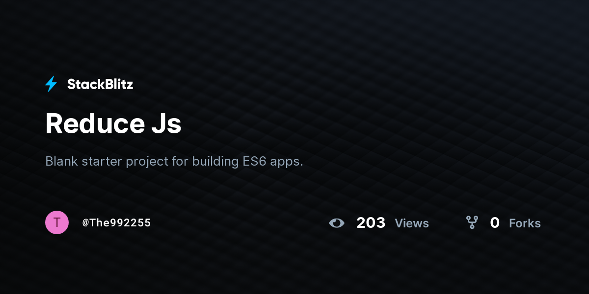 Reduce Js - StackBlitz