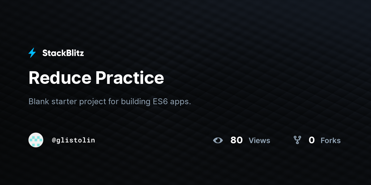 Reduce Practice - StackBlitz
