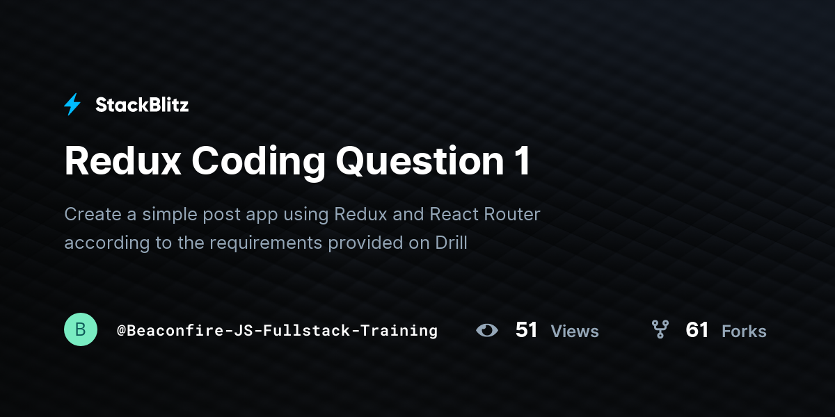 Redux Coding Question 1 - StackBlitz
