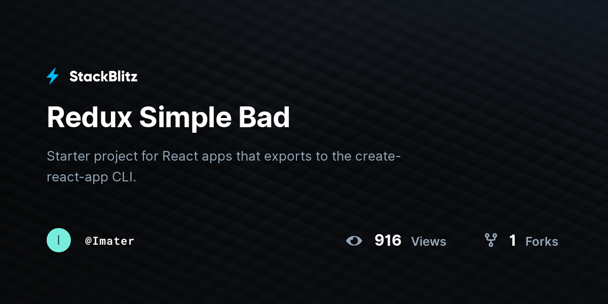 Redux Simple Bad - StackBlitz