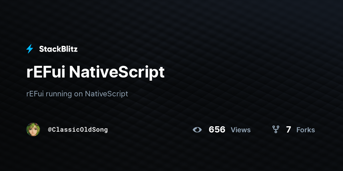 rEFui NativeScript - StackBlitz