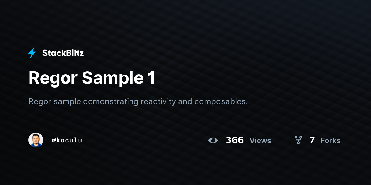 Regor Sample 1 - StackBlitz