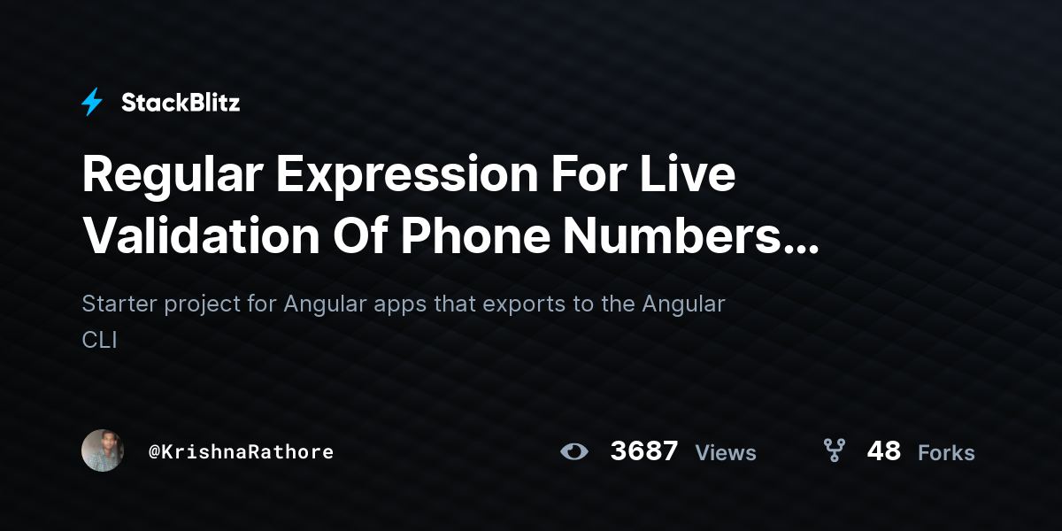 Regular Expression For Live Validation Of Phone Numbers Includi ...