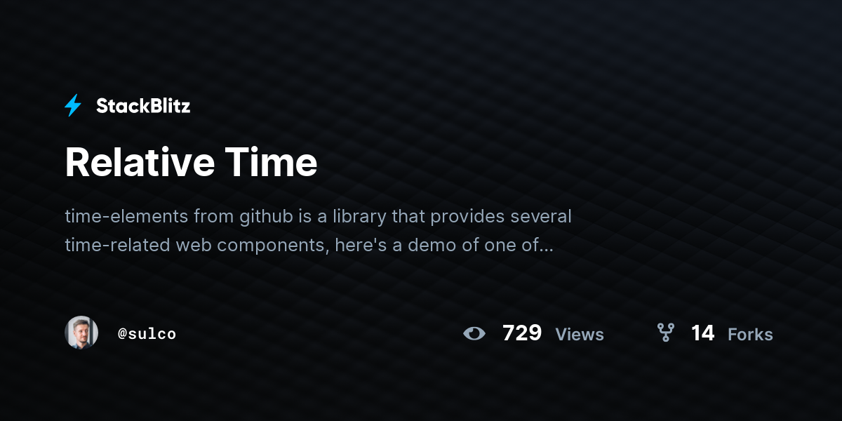 Relative Time - StackBlitz