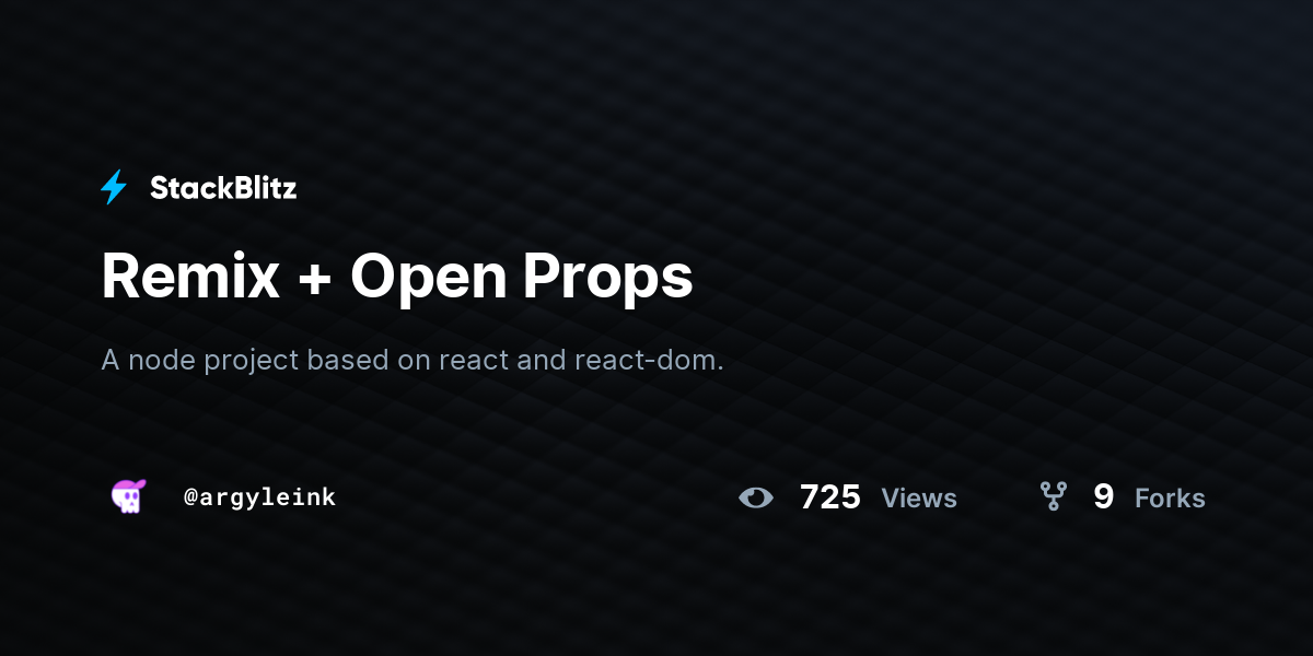 Remix + Open Props - StackBlitz