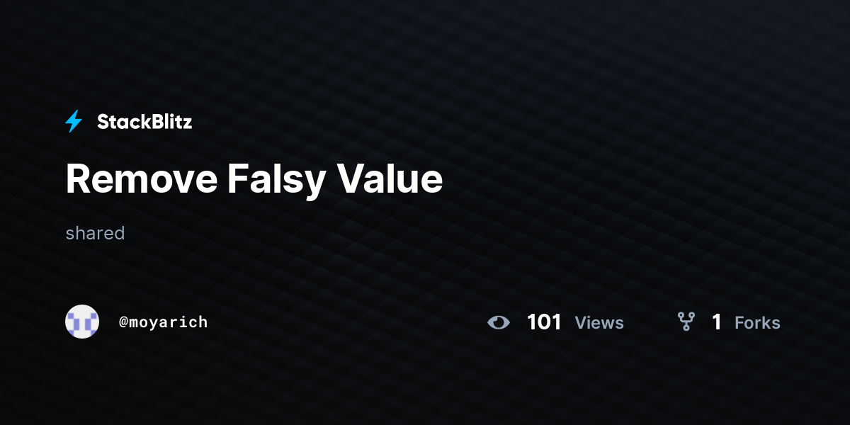 Remove Falsy Value - StackBlitz