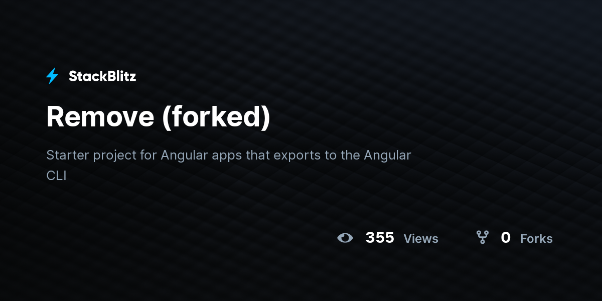 Remove (forked) - StackBlitz