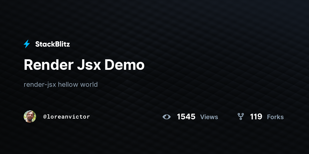 Render Jsx Demo - StackBlitz
