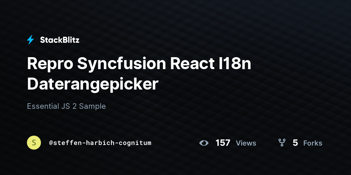 Repro Syncfusion React I18n Daterangepicker - StackBlitz