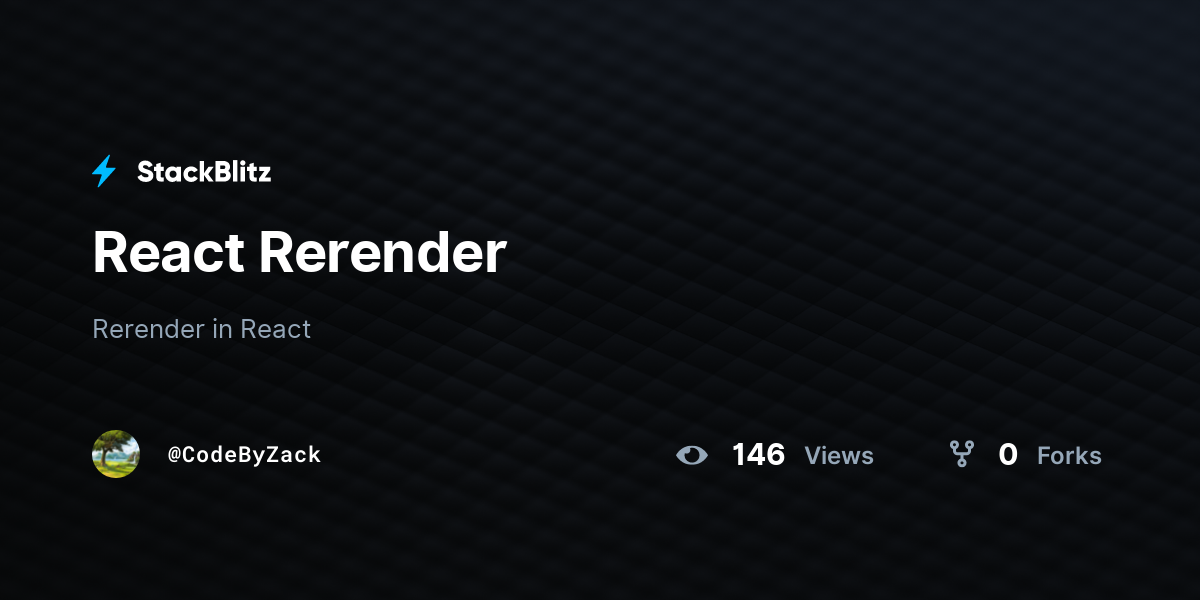 React Rerender - StackBlitz