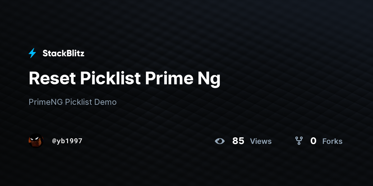 Reset Picklist Prime Ng - StackBlitz