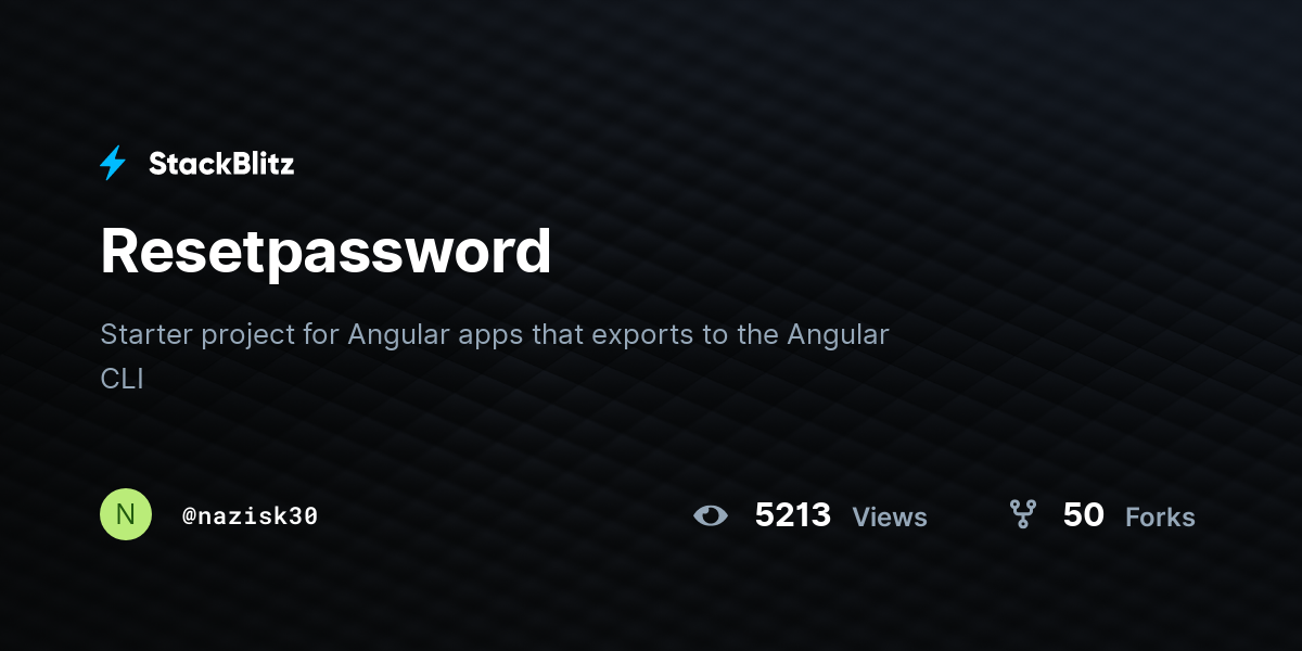 Resetpassword - StackBlitz