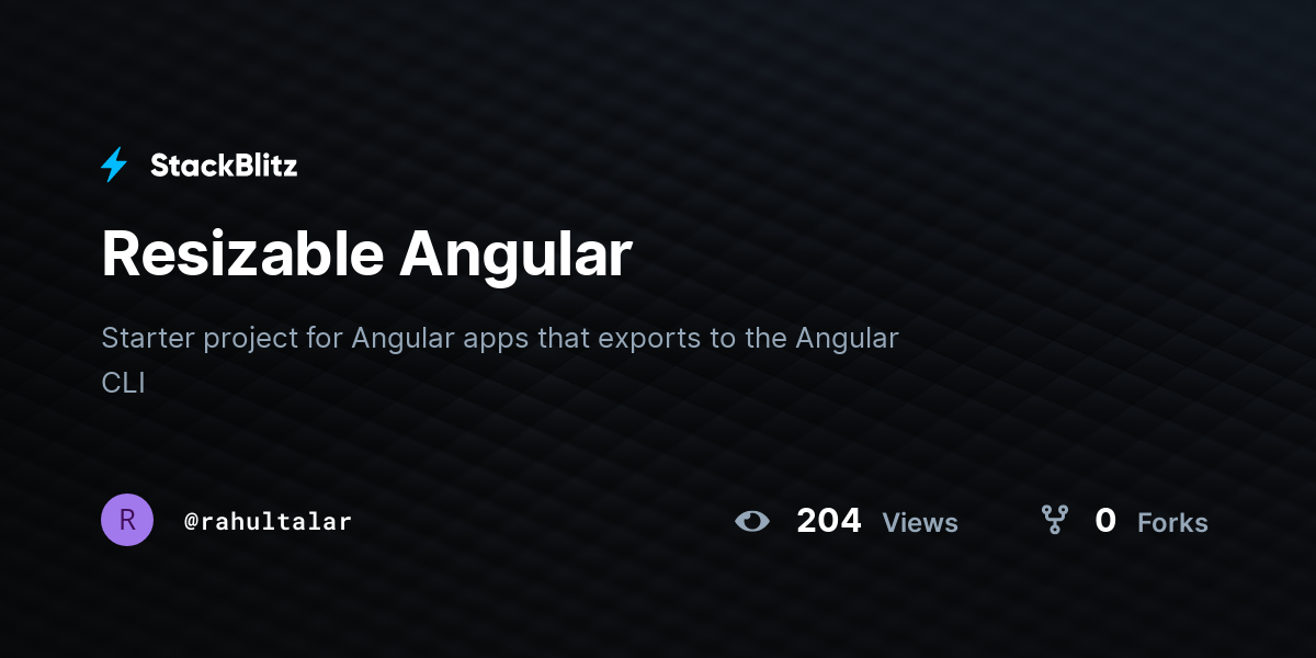 Resizable Angular - StackBlitz