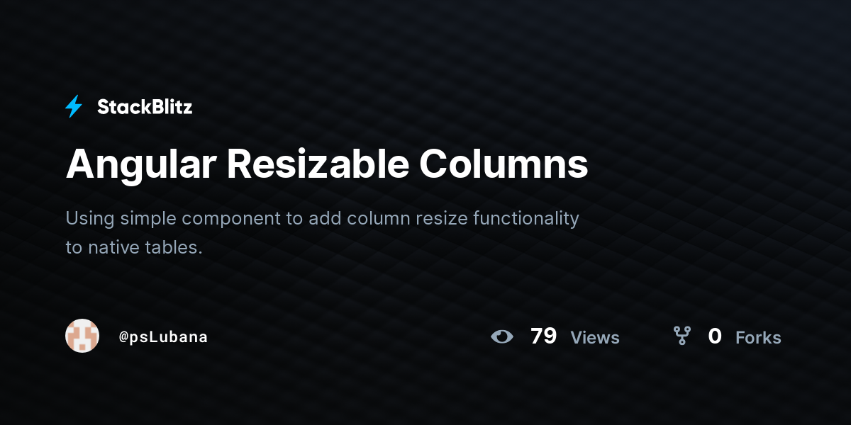 Angular Resizable Columns - StackBlitz