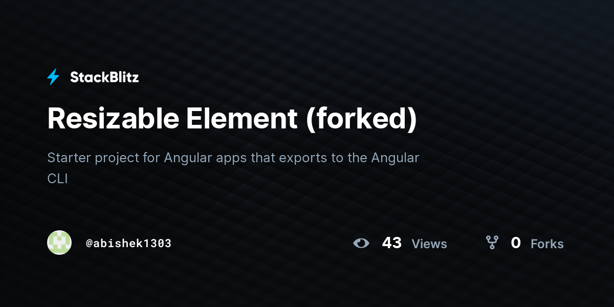 Resizable Element (forked) - StackBlitz Resizable Element (forked) - StackBlitz