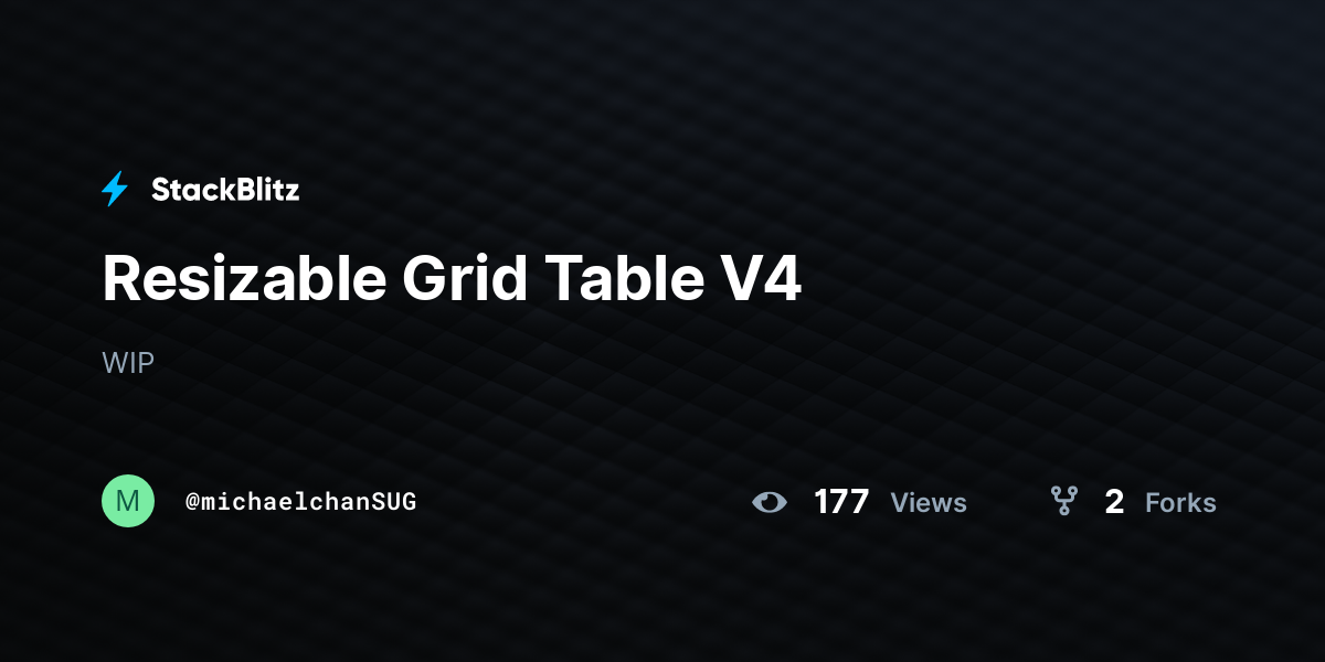 Resizable Grid Table V4 - StackBlitz