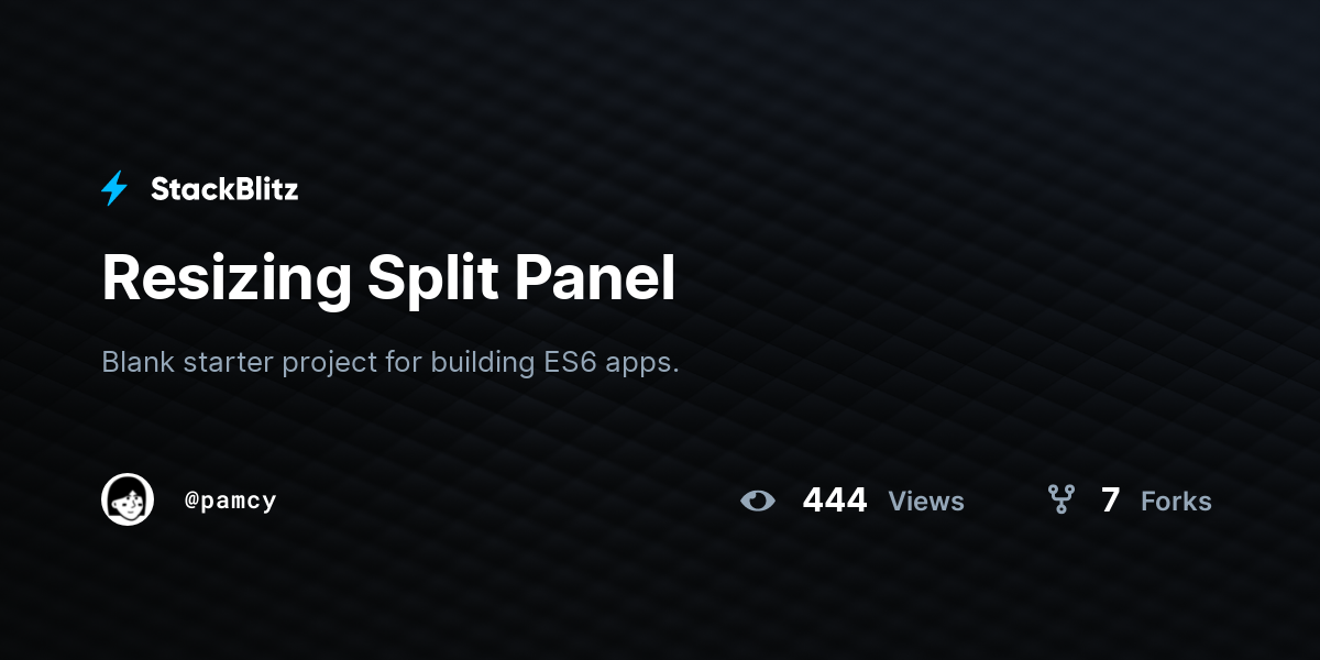 Resizing Split Panel - StackBlitz