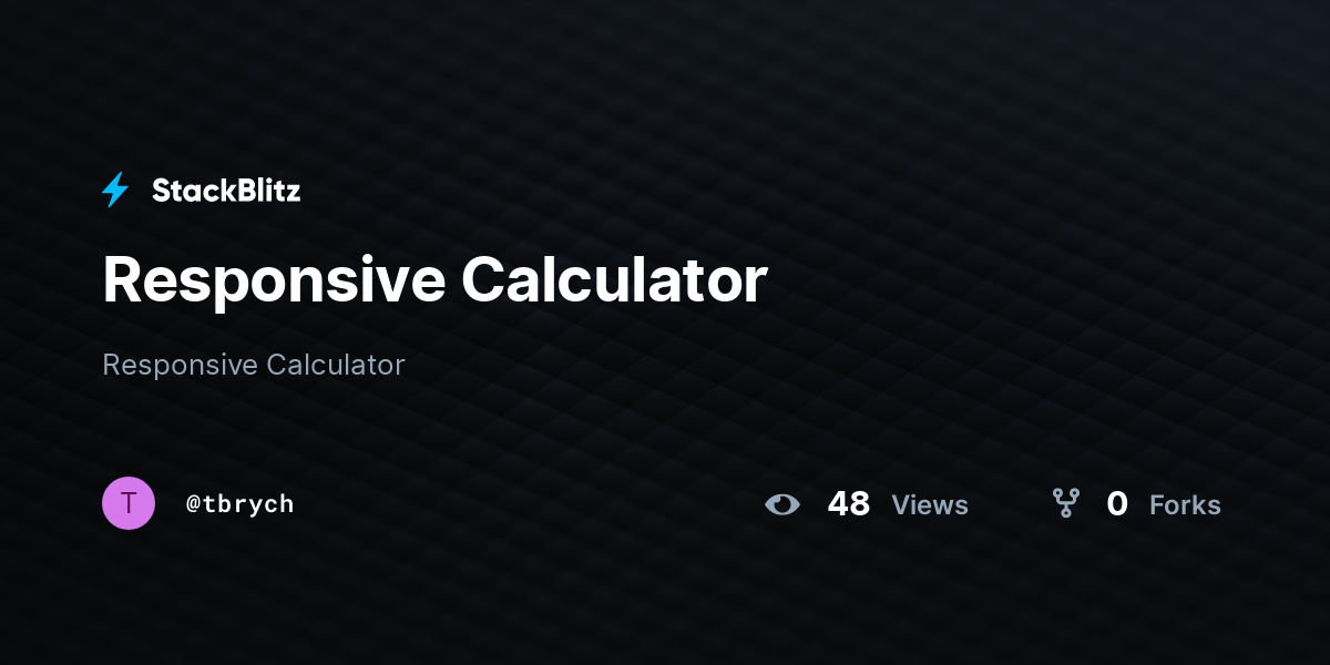 Responsive Calculator - StackBlitz