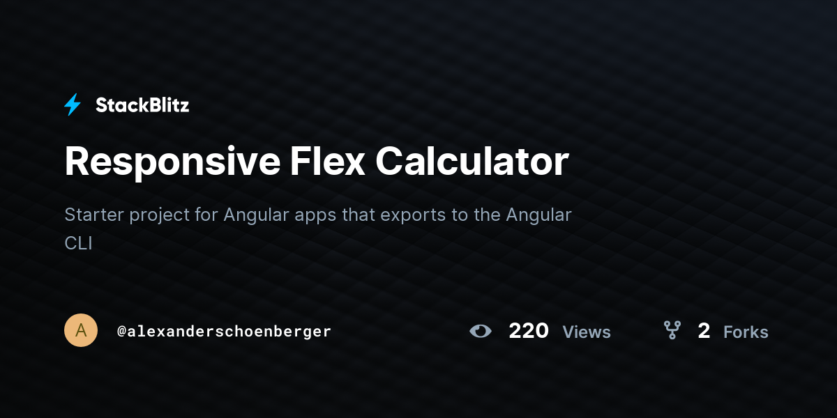 Responsive Flex Calculator - StackBlitz