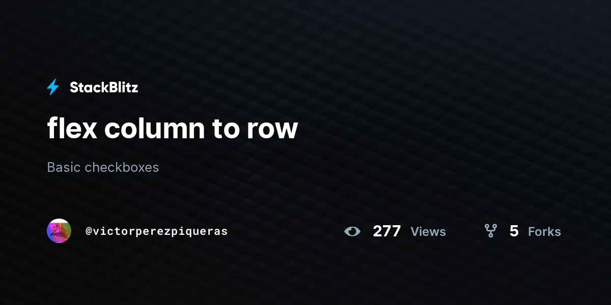 flex column to row - StackBlitz